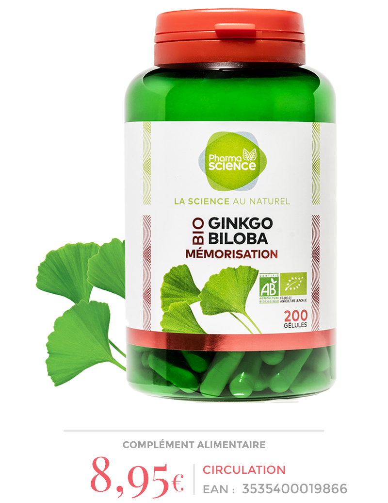GINKGO BILOBA - COMPLÉMENT ALIMENTAIRE BIO - Ginkgo biloba