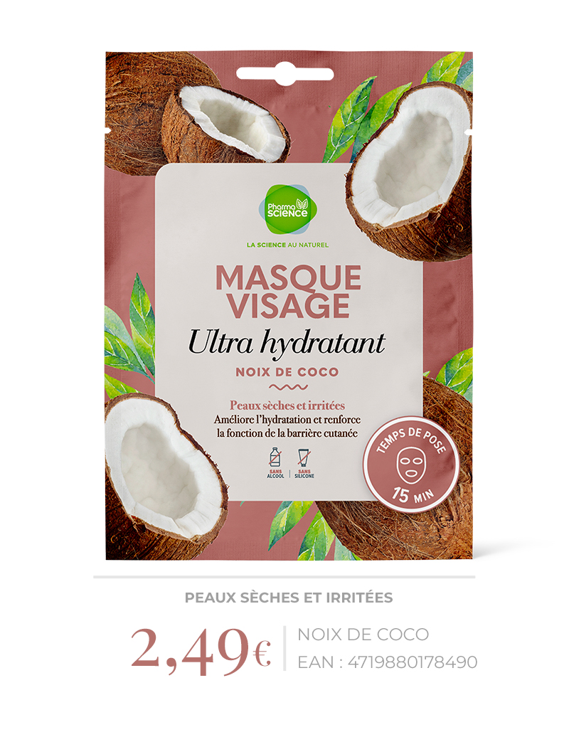 MASQUE VISAGE ULTRA HYDRATANT À LA NOIX DE COCO - Pharmascience